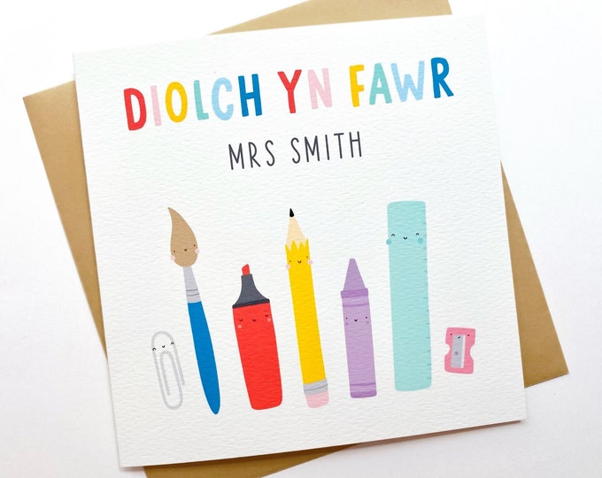 Welsh Thank You Card, Diolch Yn Fawr Mawr Card, Diolch Card, Welsh ...