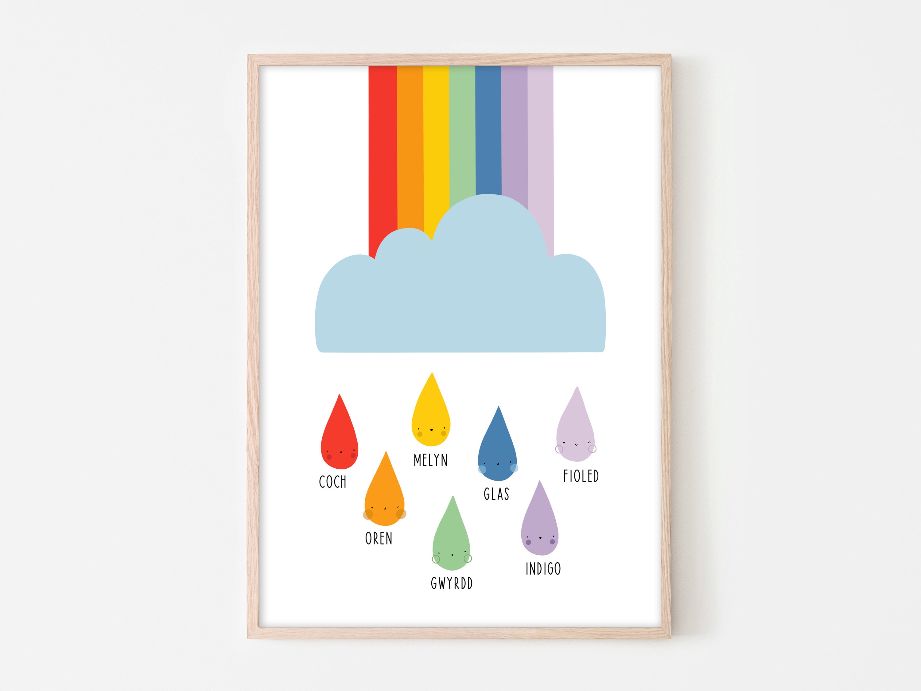 WELSH Colours Print Enfys Welsh Nursery Wall Art Cymraeg - Etsy UK