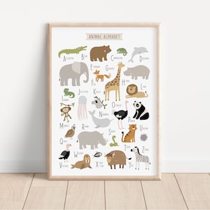 Animal Alphabet Print - Safari Alphabet Poster - Safari Nursery Decor ...