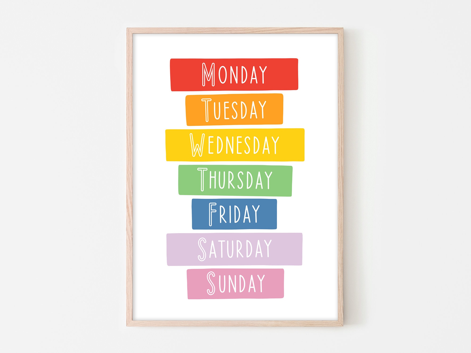 Days of the Week Print - Nursery Wall Art - Children's Print - Kids ...