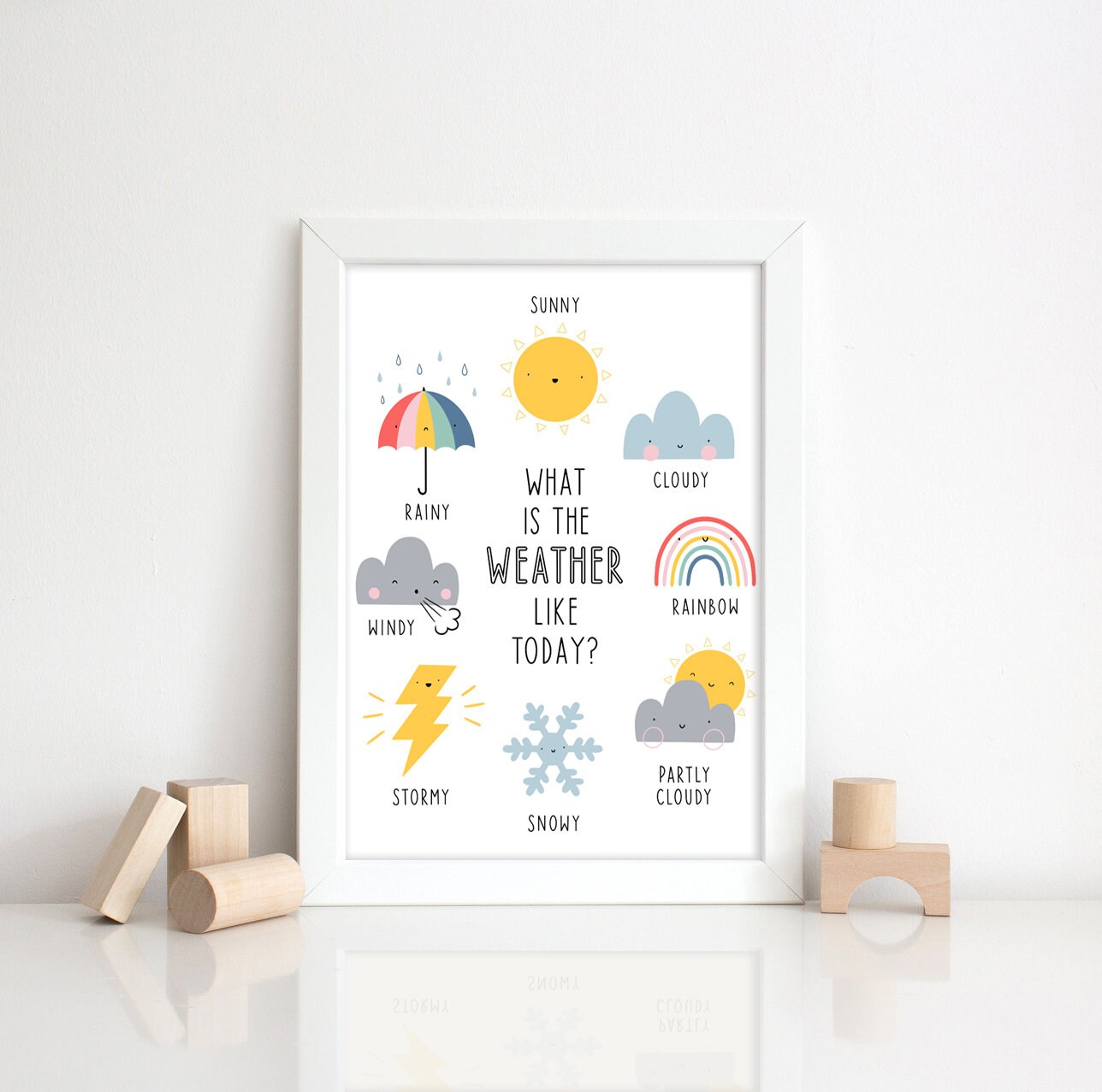 Weather Chart Print Nursery Wall Art Children's Print - Etsy