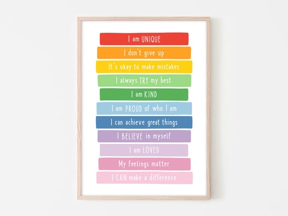 Positive Affirmation Print Motivational Poster Kids - Etsy