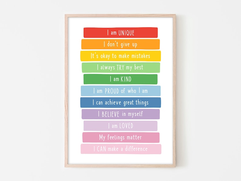 Positive Affirmation Print Motivational Poster Kids - Etsy