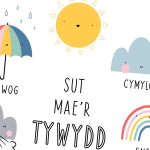 WELSH Weather Chart Print Welsh Nursery Wall Art | Etsy