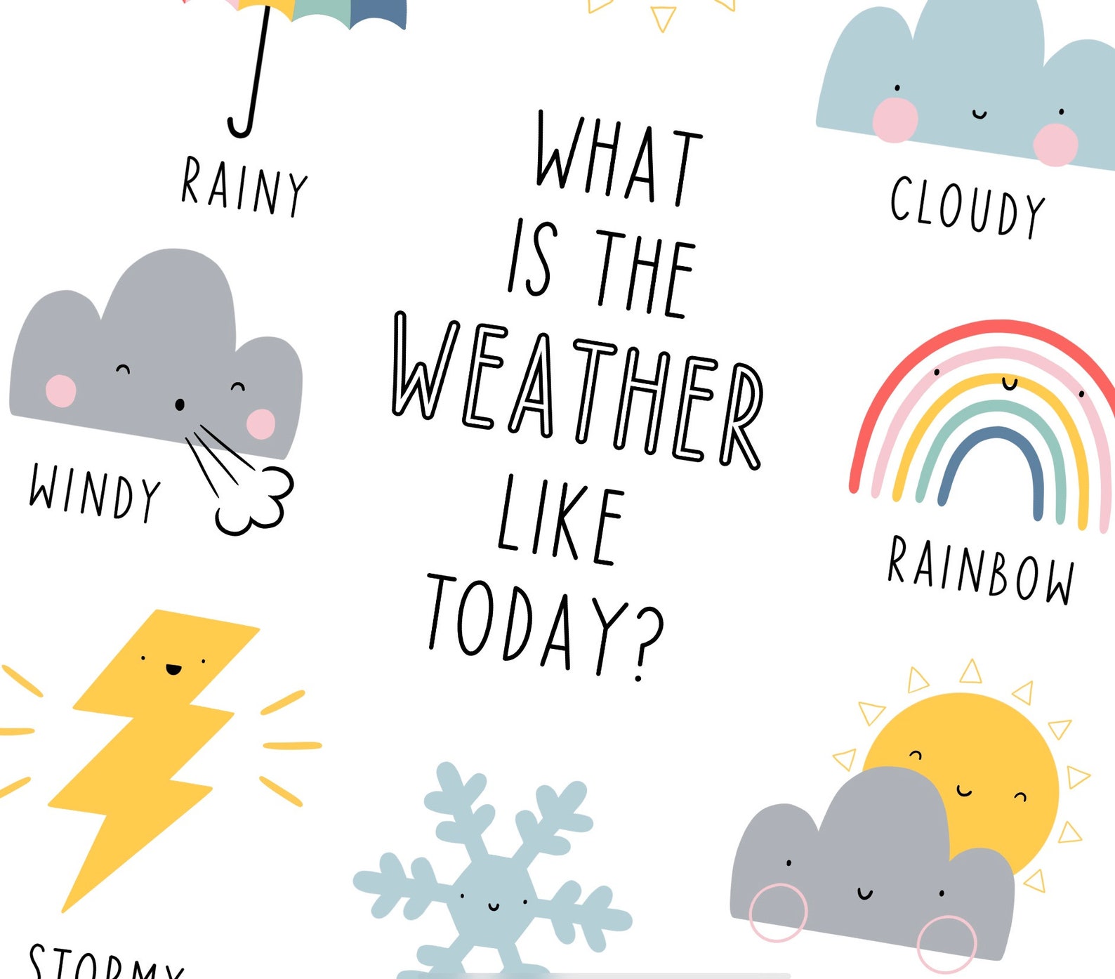 Weather Chart Print Nursery Wall Art Children's Print | Etsy