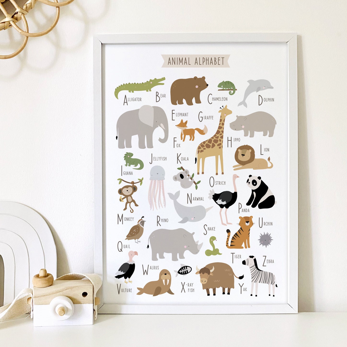 Animal Alphabet Print Safari Alphabet Poster Safari - Etsy UK