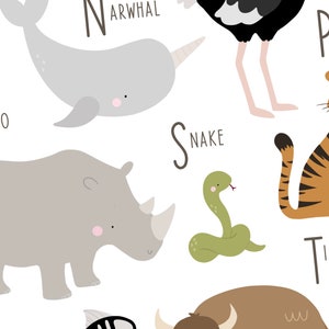 Animal Alphabet Print - Safari Alphabet Poster - Safari Nursery Decor ...