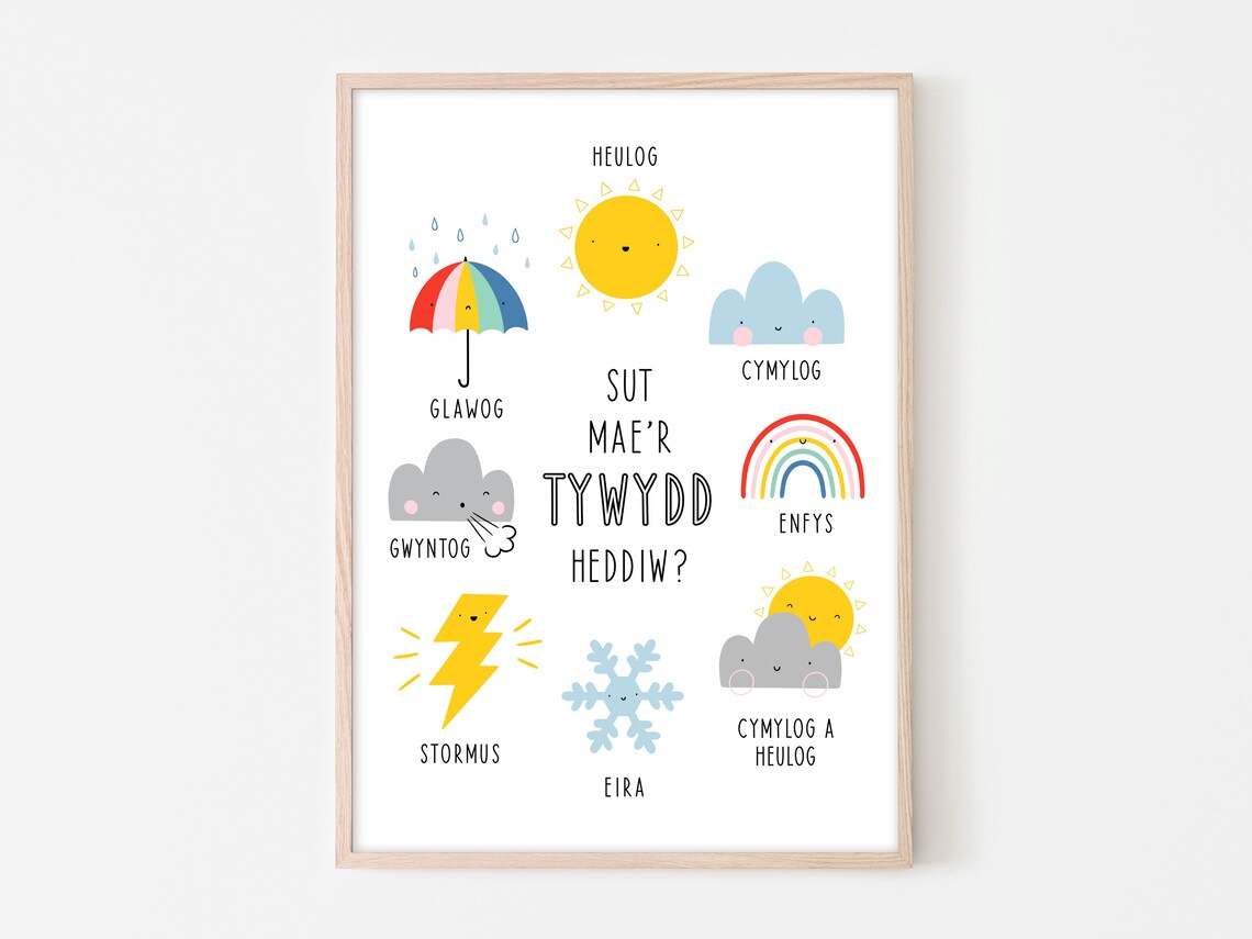 WELSH Weather Chart Print Welsh Nursery Wall Art | Etsy