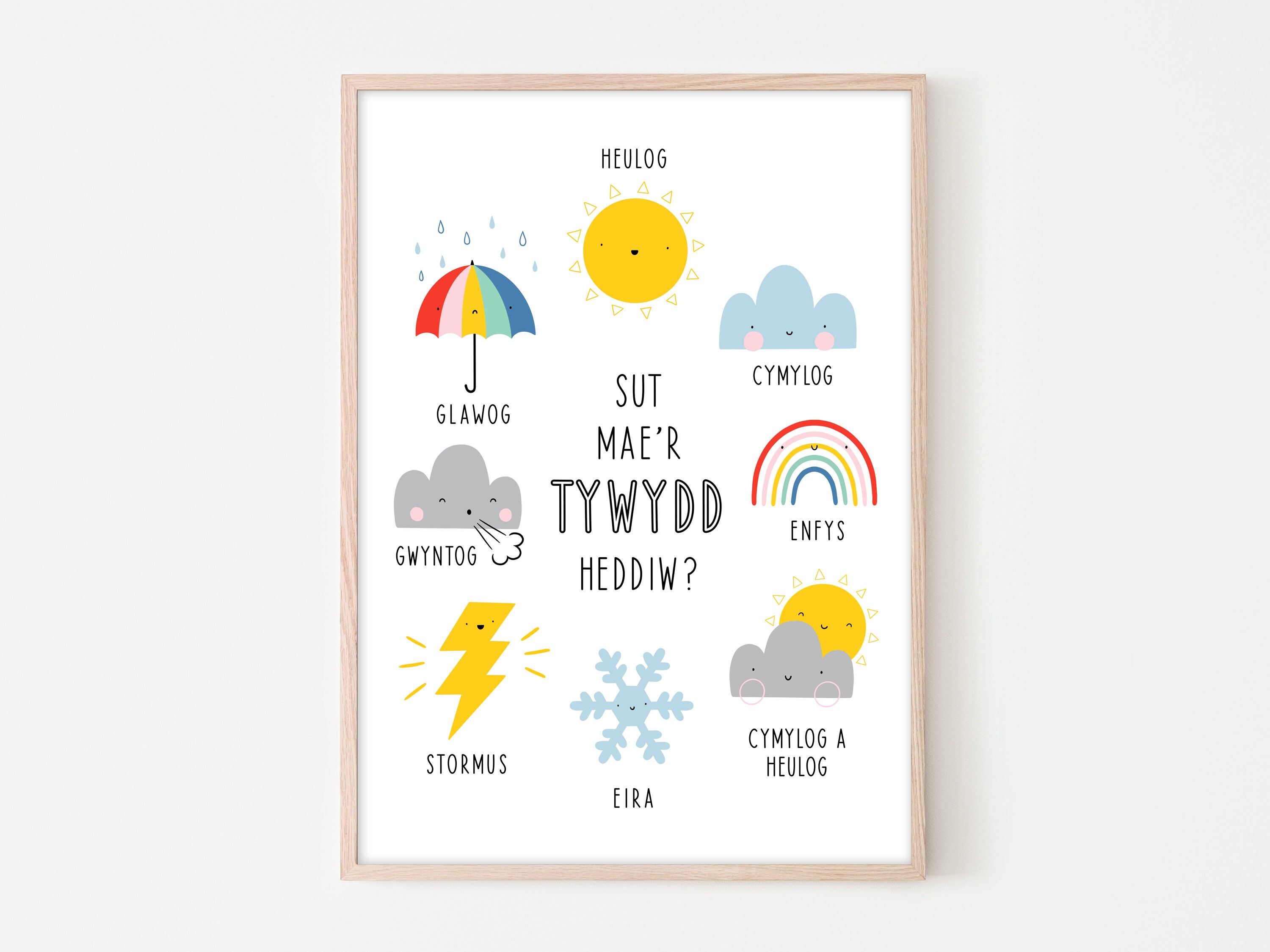 WELSH Weather Chart Print Welsh Nursery Wall Art - Etsy