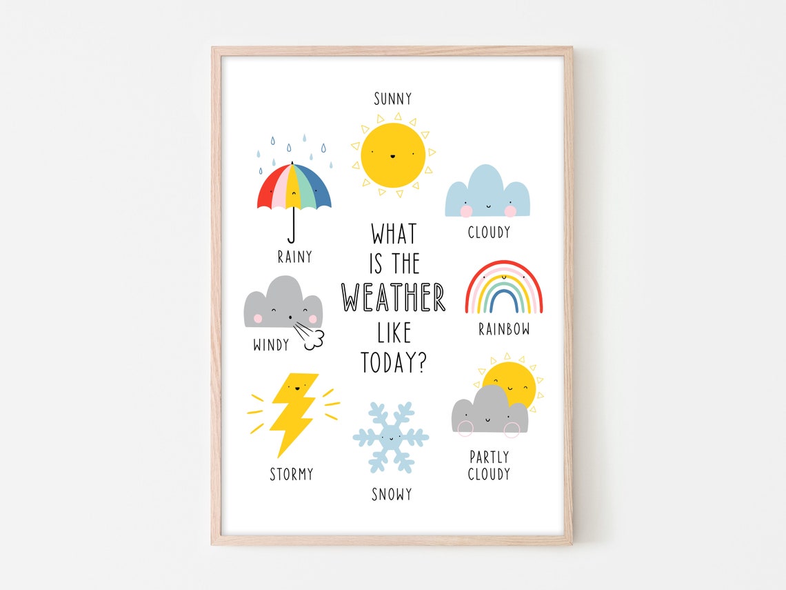 Weather Chart Print Nursery Wall Art Children's Print - Etsy
