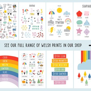 WELSH Colours of the Rainbow Welsh Nursery Wall Art Enfys - Etsy