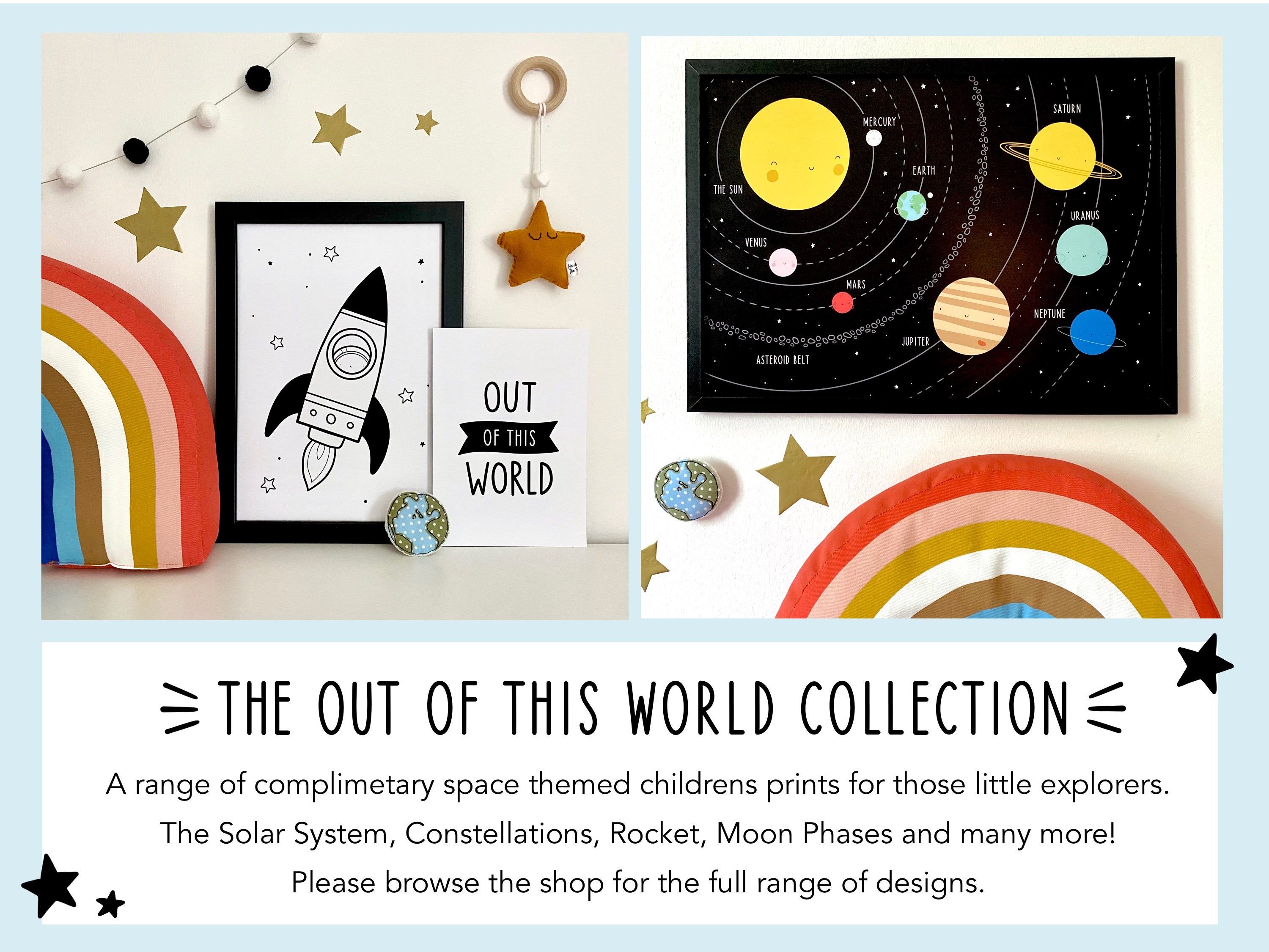 Moon Phase Print Outer Space Theme Kids Poster Childrens - Etsy