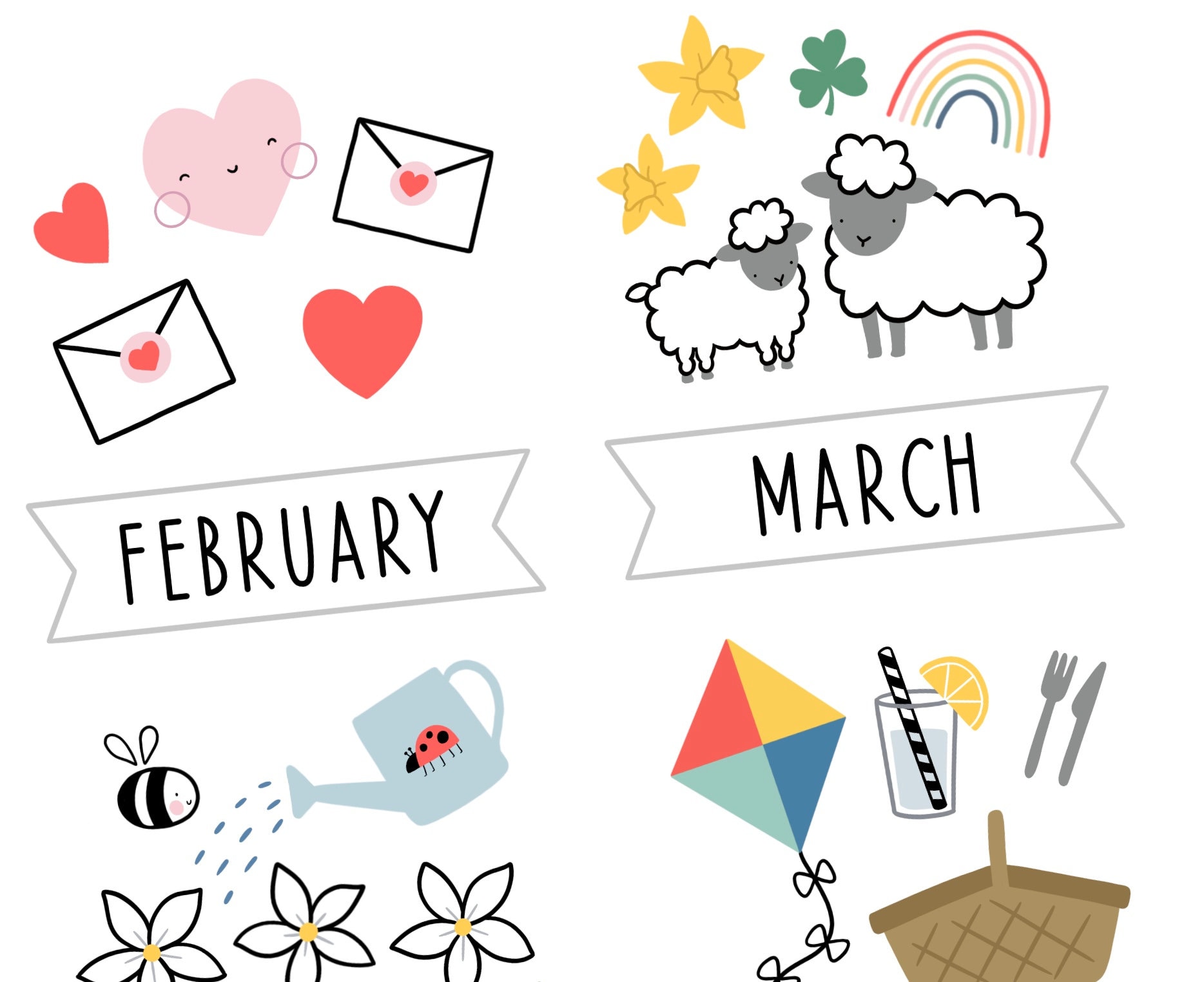 Months of the Year Print Nursery Wall Art Months Poster - Etsy