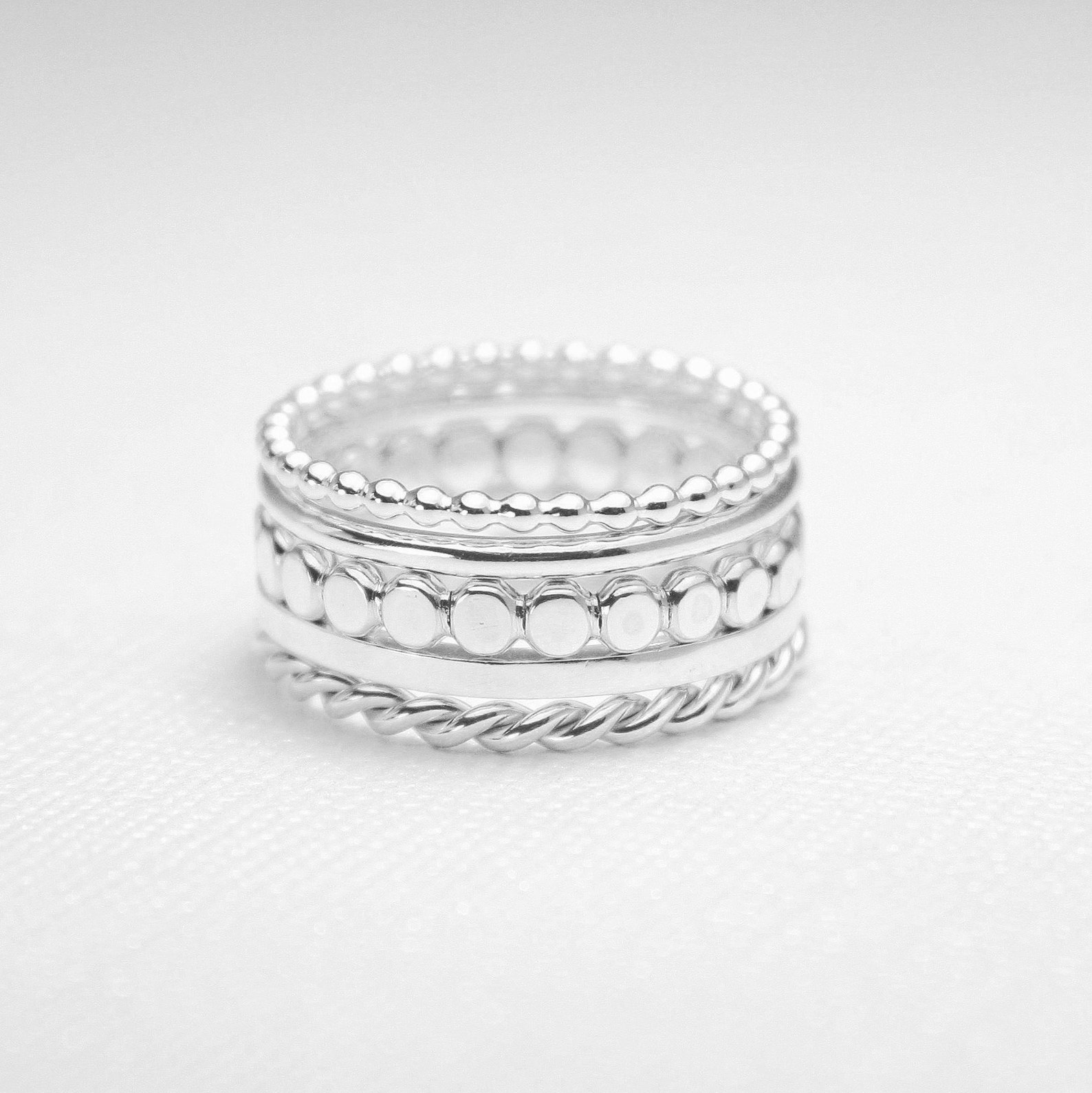 5 Stacking Rings Set Set of 5 Stacking Silver Rings | Etsy