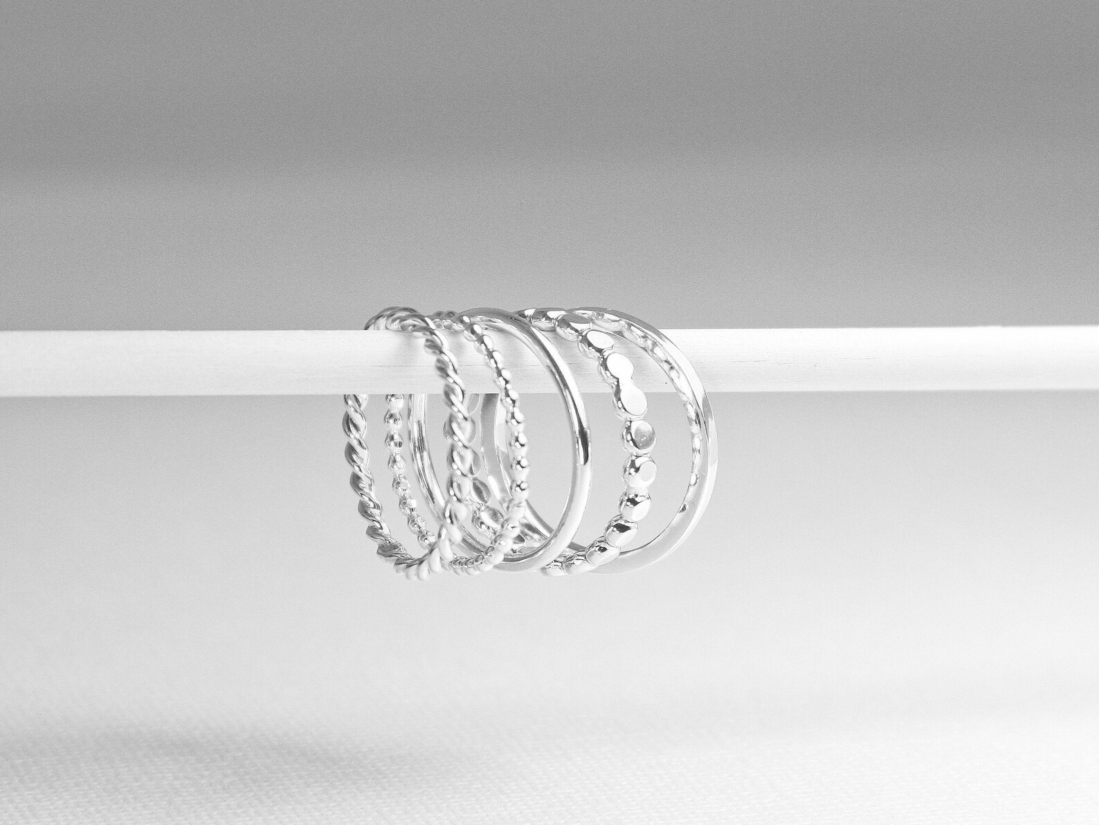 5 Stacking Rings Set Set of 5 Stacking Silver Rings | Etsy