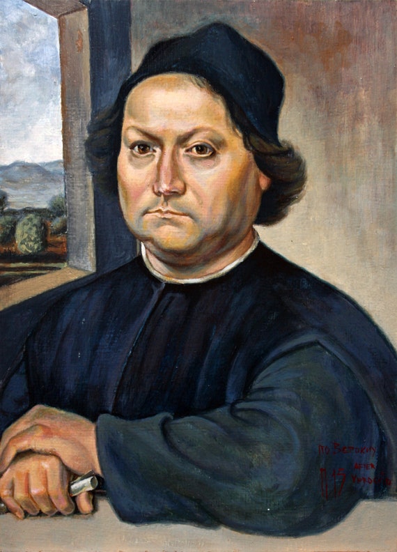 After Andrea del Verrocchio oil on playwood 38x29cm | Etsy