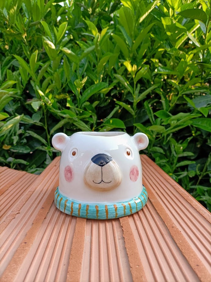 Bear-shaped Ceramic Vase Animal Vase Vase for Succulent - Etsy