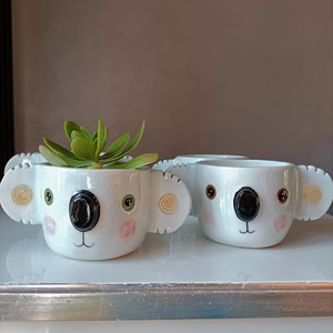 Koala Shaped Ceramic Vase, Animal Vase, Succulent Plant Pot, Koala ...
