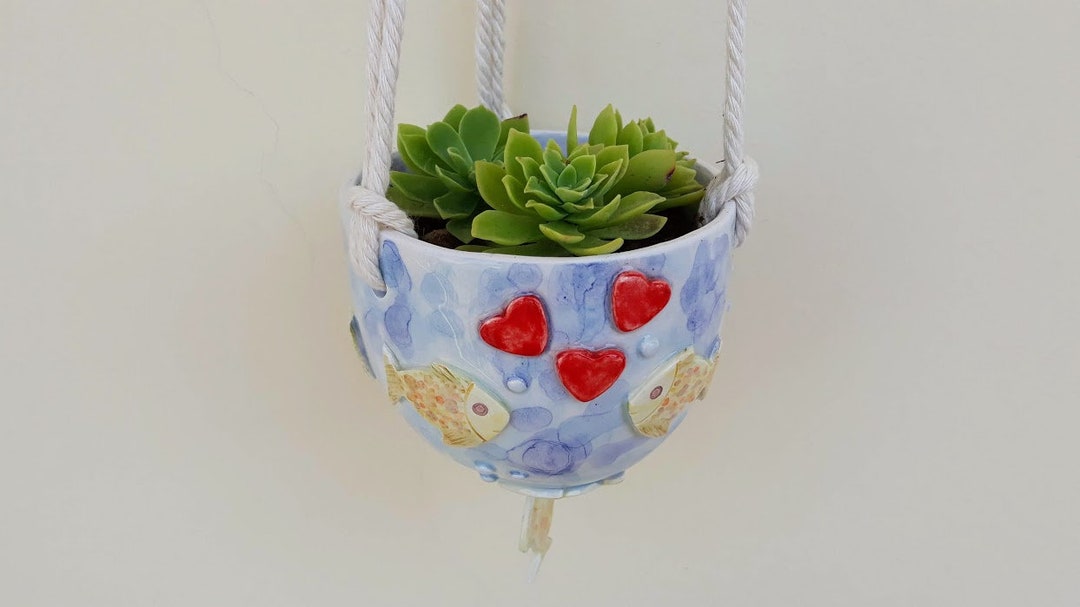 Ceramic Hanging Planter, Ceiling Planter, Hanging Pot, Hanging Pot ...