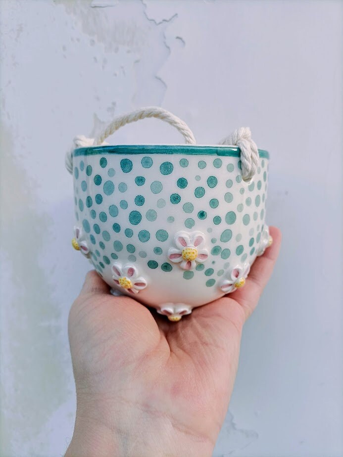 Hanging Ceramic Planter Ceiling Planter Hanging Vase - Etsy