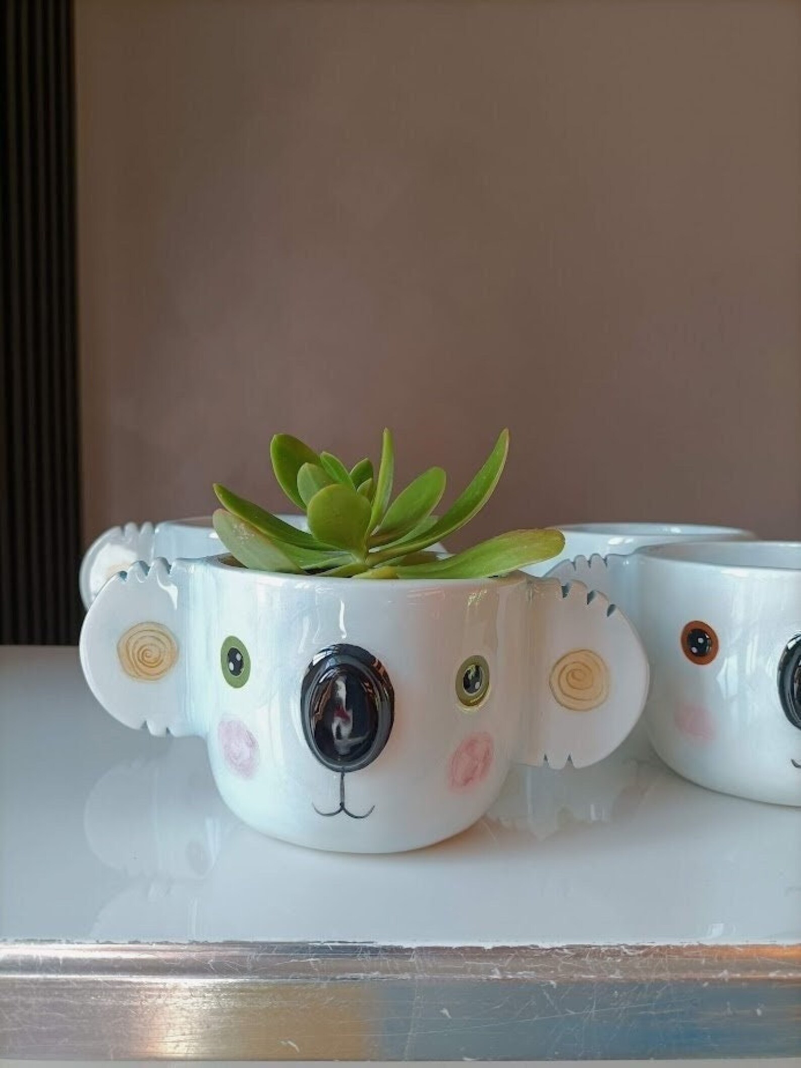 Koala Shaped Ceramic Vase, Animal Vase, Succulent Plant Pot, Koala ...