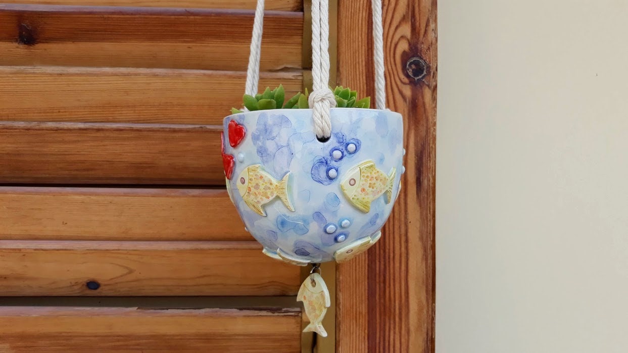 Ceramic Hanging Planter Ceiling Planter Hanging Pot Hanging | Etsy