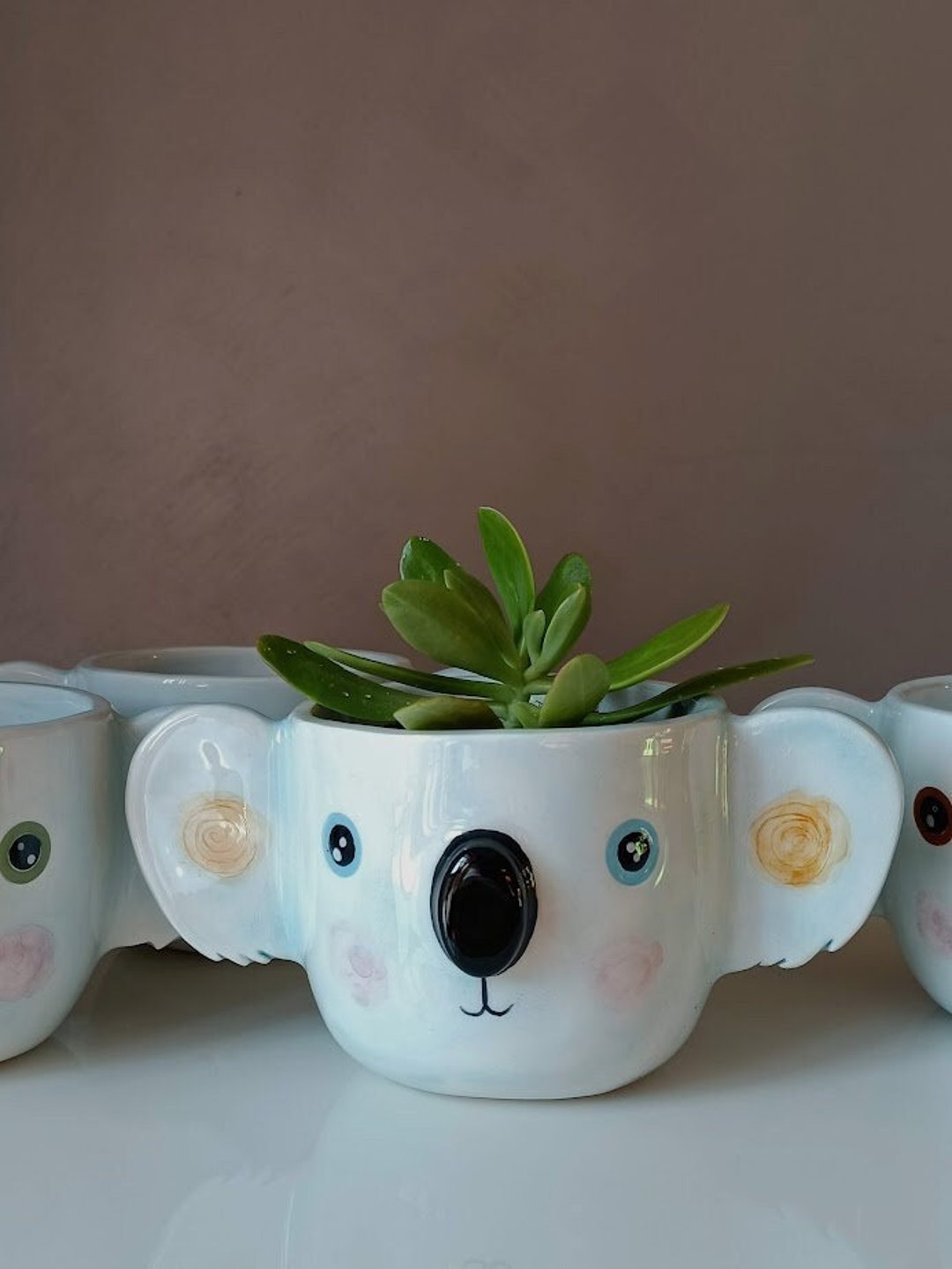 Koala Shaped Ceramic Vase, Animal Vase, Succulent Plant Pot, Koala ...