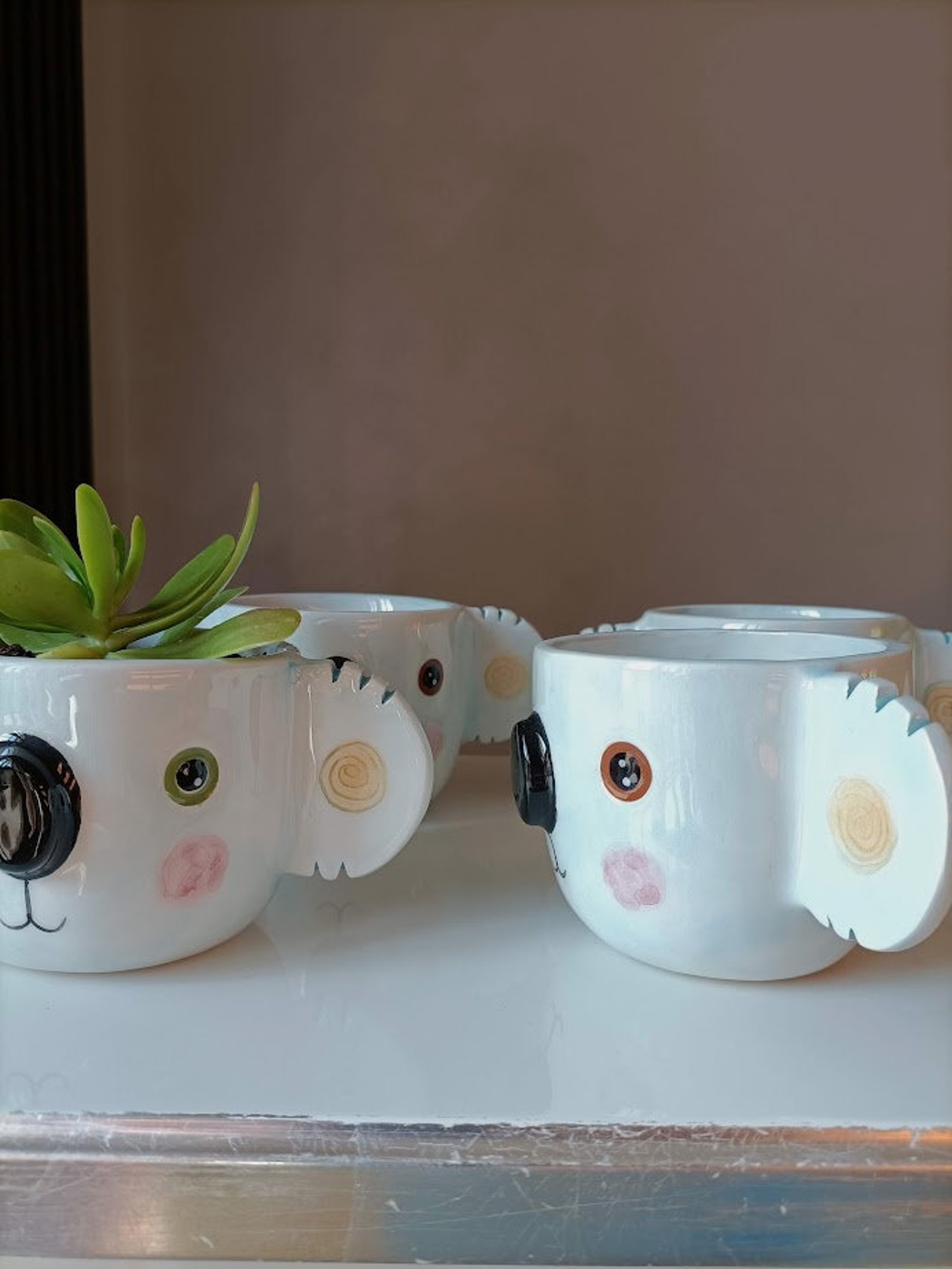 Koala Shaped Ceramic Vase, Animal Vase, Succulent Plant Pot, Koala ...