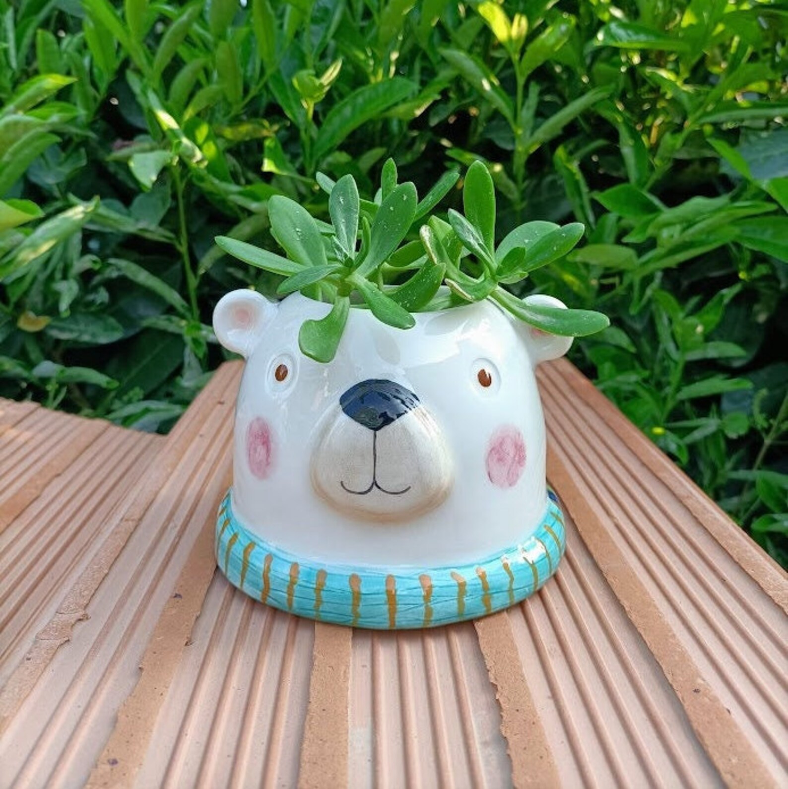 Bear-shaped Ceramic Vase Animal Vase Vase for Succulent - Etsy