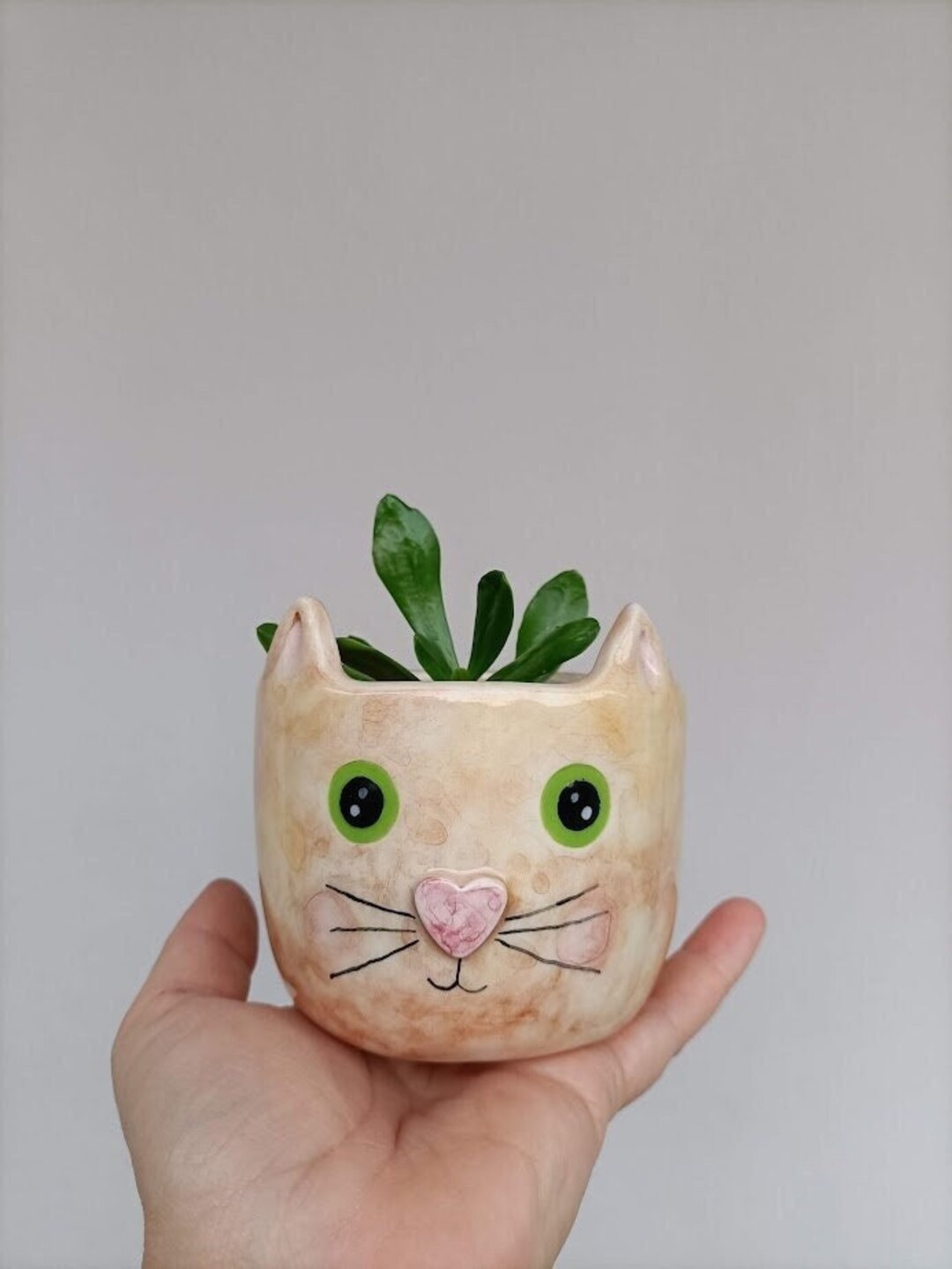 Cat Shaped Ceramic Vase, Animal Vase, Succulent Pot, Cat Lover Gift ...