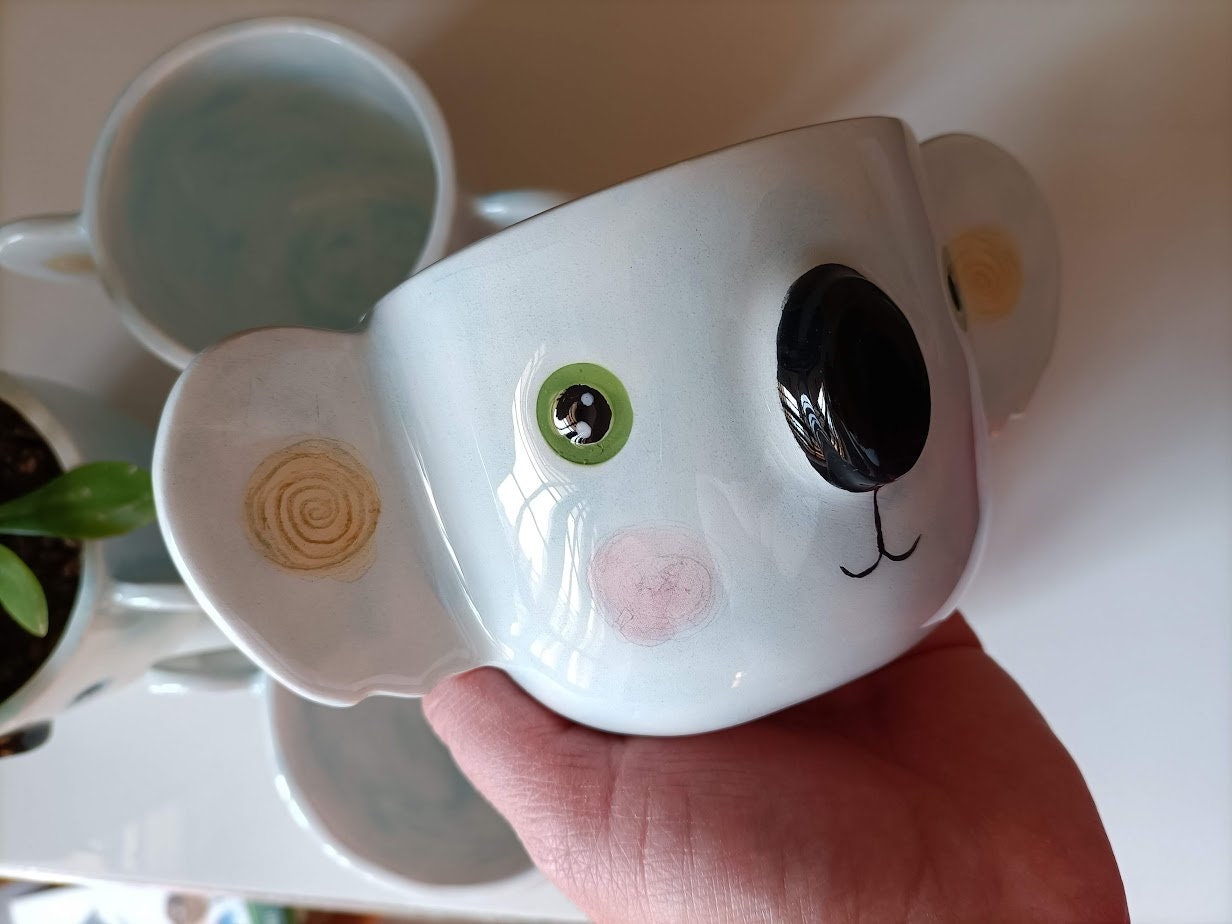 Koala Shaped Ceramic Vase, Animal Vase, Succulent Plant Pot, Koala ...