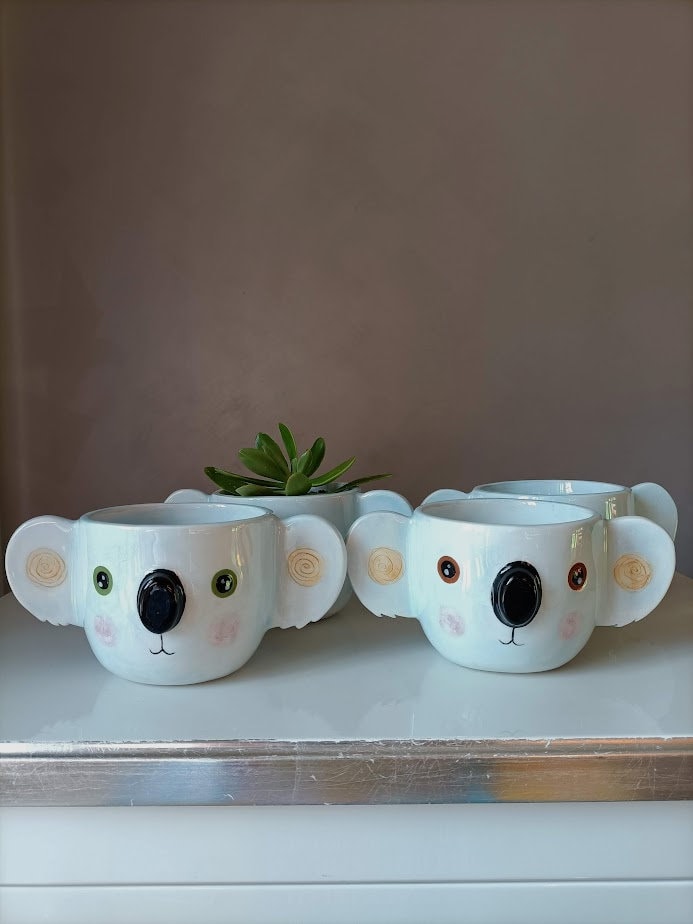 Koala Shaped Ceramic Vase Animal Vase Succulent Plant Pot | Etsy