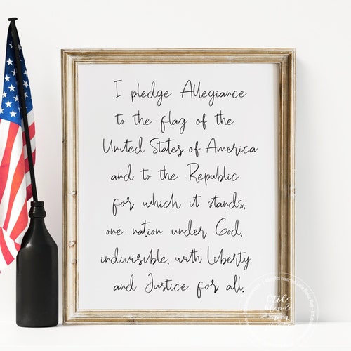 Pledge of Allegiance Print 4th of July Memorial Day - Etsy