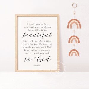 Beauty Wall Art | Bible Verse Printable | Christian Decor | Girls Room ...
