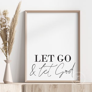 Let Go & Let God | Christian Wall Art | Scripture | Wall Decor | Living ...