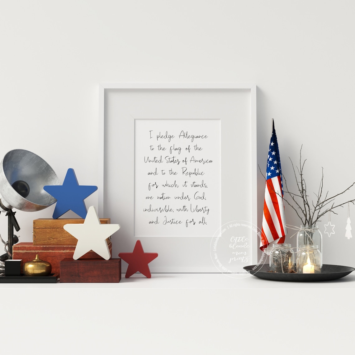 Pledge of Allegiance Print 4th of July Memorial Day - Etsy