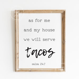 Tacos Funny Wall Art | Home Printable | Kitchen Decor | Multiple Sizes ...