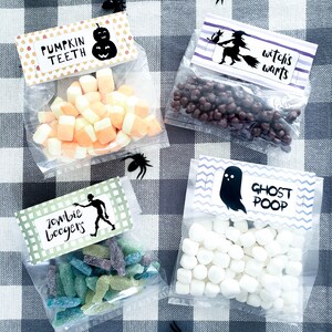 Halloween Treat Toppers | Printable | Set of 4 | Funny | Zombie Boogers ...