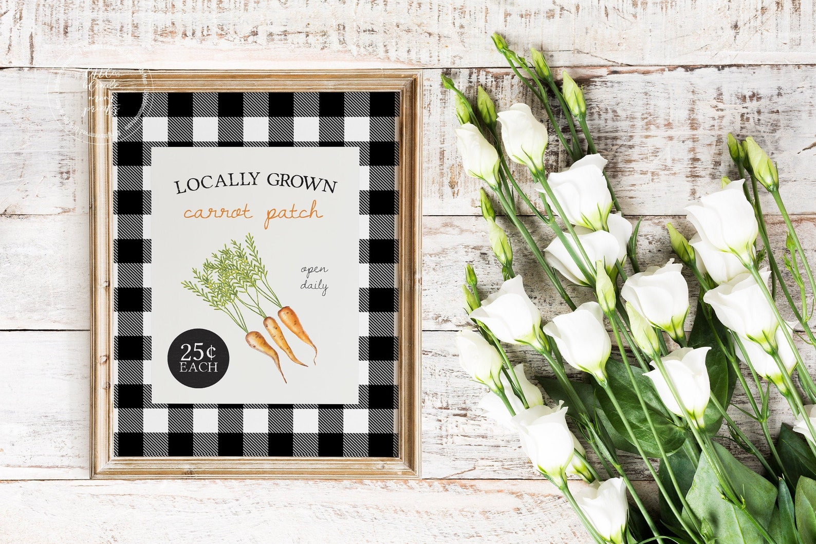 Carrot Patch | Easter Decor | Farmhouse Decor | Buffalo Check | Black ...