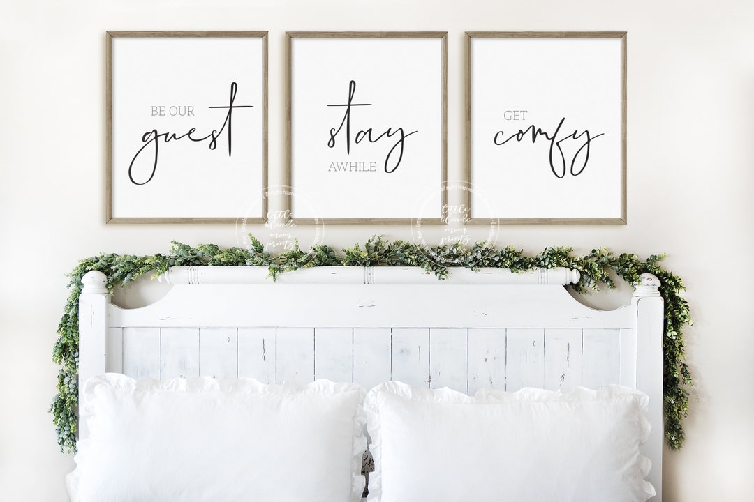 Guest Room Poster Prints Set of 3 | Be Our Guest, Stay Awhile, Get ...