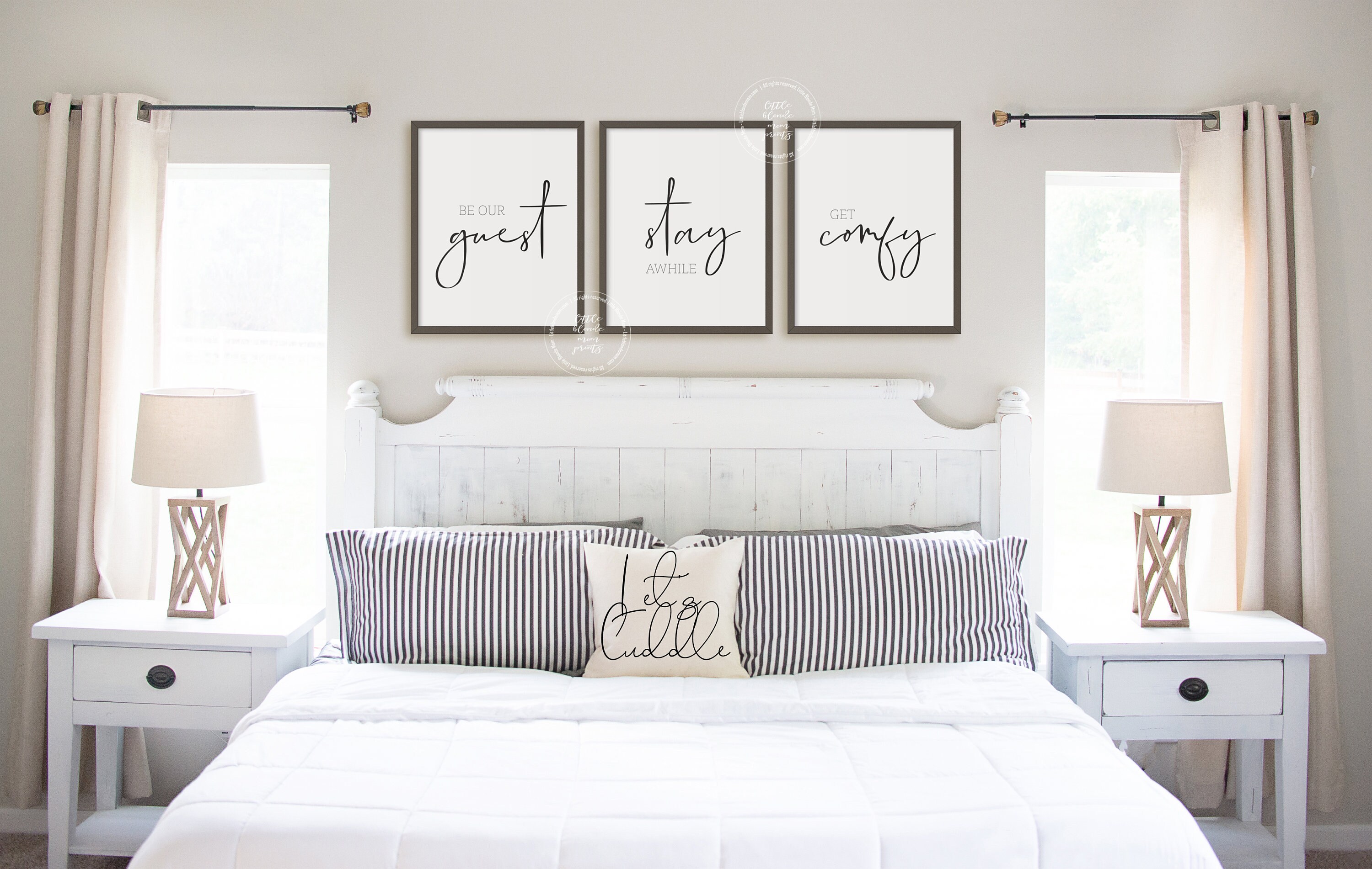 Set of 3 Guest Room Prints | Be Our Guest, Stay Awhile, Get Comfy ...