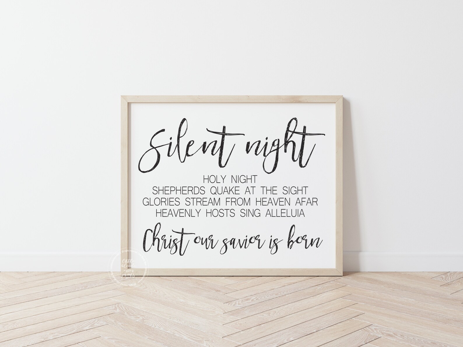 Silent Night Lyrics Printable Large Wall Decor Farmhouse - Etsy