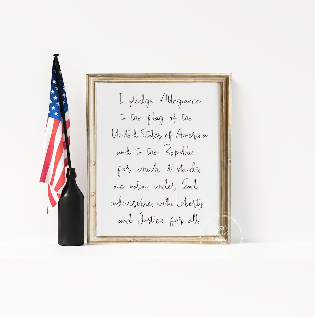 Pledge of Allegiance Print | 4th of July | Memorial Day | Veteran's Day ...