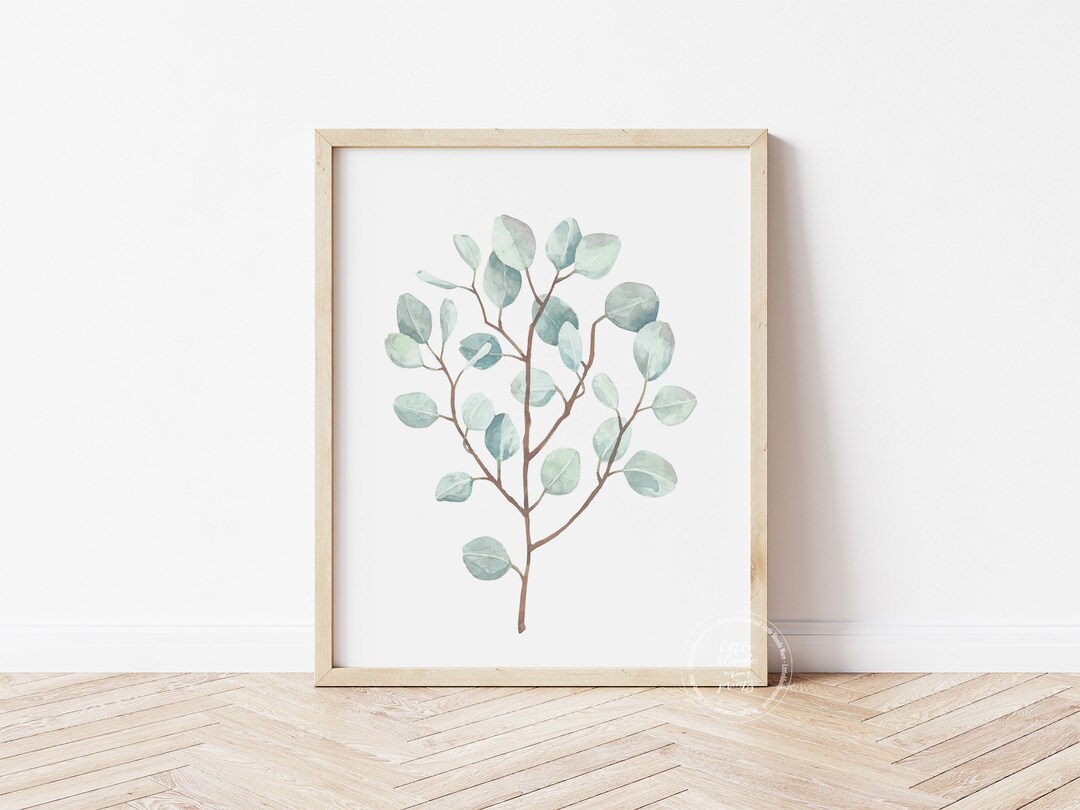 Eucalyptus Print Beautiful Watercolor Plant Print Farmhouse Wall Art ...
