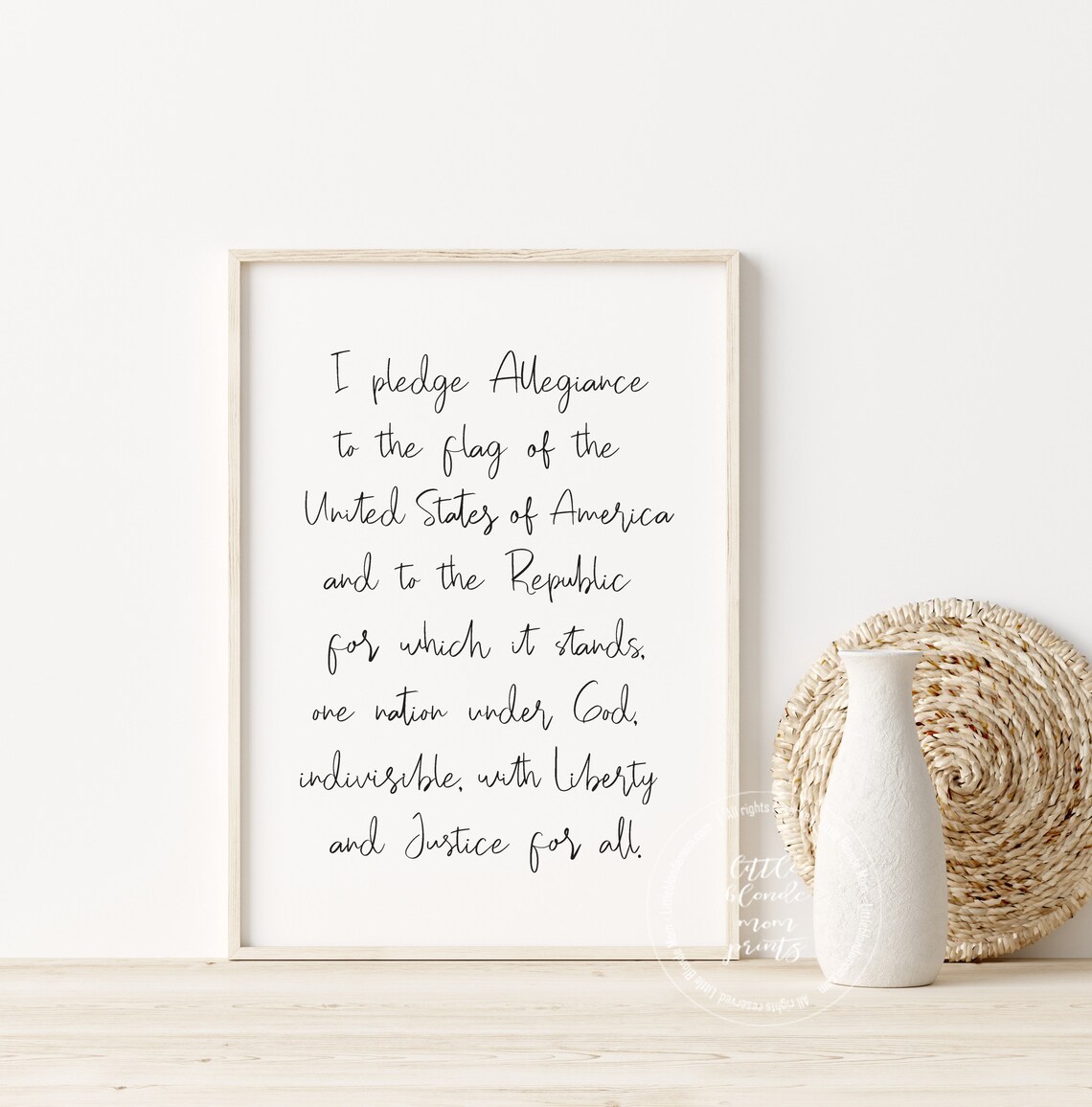Pledge of Allegiance Print 4th of July Memorial Day - Etsy