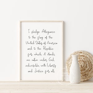 Pledge of Allegiance Print | 4th of July | Memorial Day | Veteran's Day ...