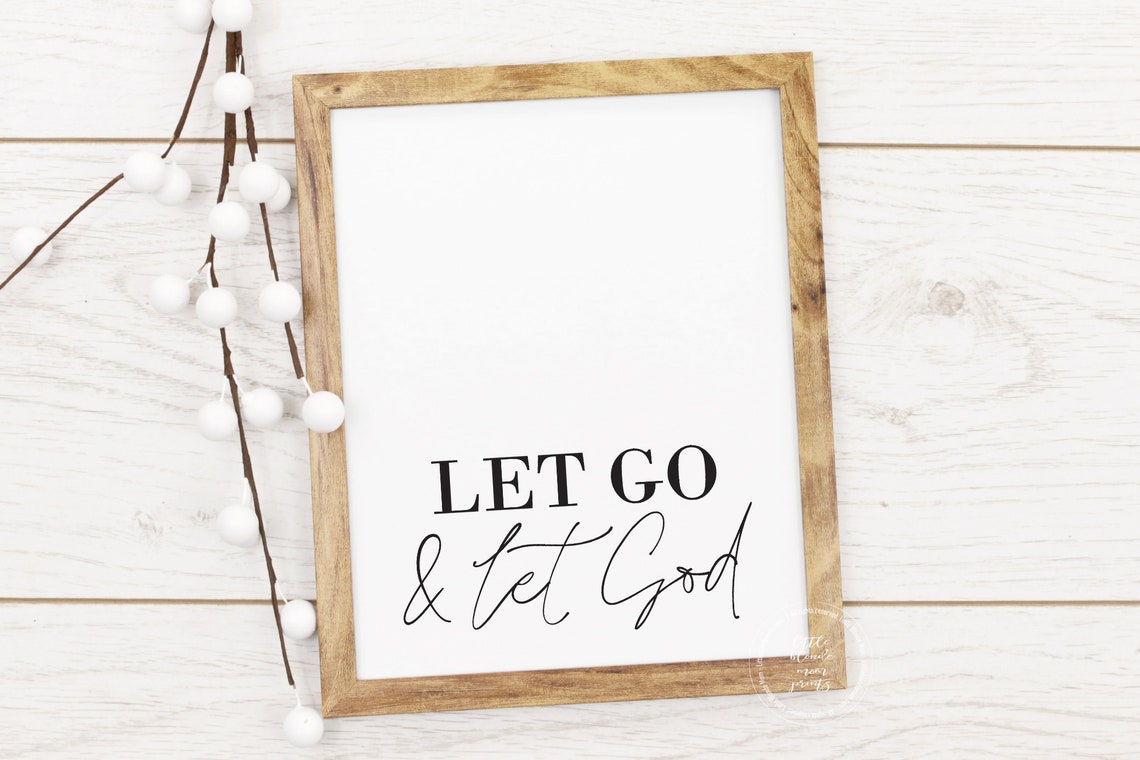 Let Go & Let God | Christian Wall Art | Scripture | Wall Decor | Living ...