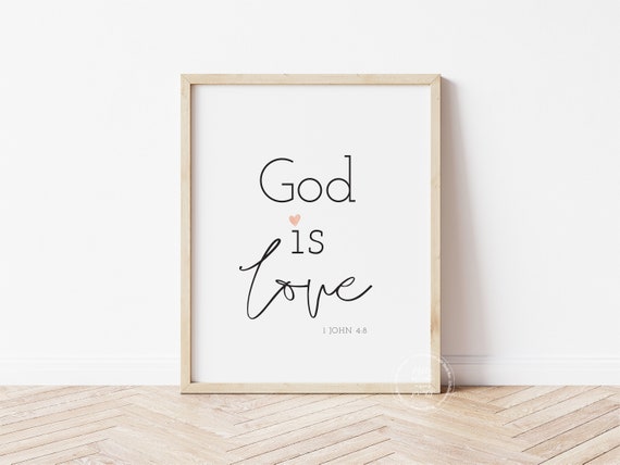 Love Bible Verse Print God is Love Valentine's Day | Etsy