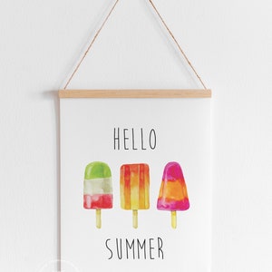 Summer Decor Print | Popsicles | Hello Summer | Summer Printable | Home ...