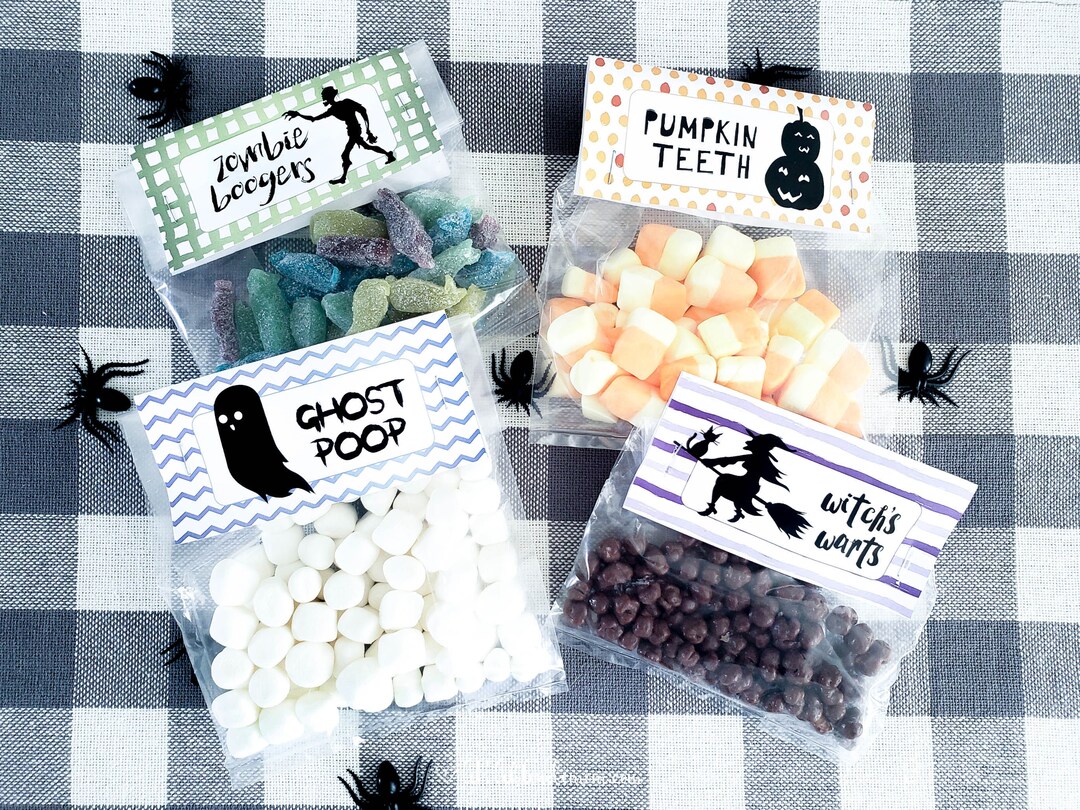 Halloween Treat Toppers | Printable | Set of 4 | Funny | Zombie Boogers ...
